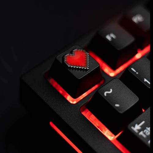 Jual Heart Aluminium Metal Artisan Keycap - Mechanical Keyboard Keycaps ...
