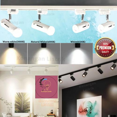 Jual Lampu sorot rel spotlight track light rell - Hitam, kosongan E27 ...