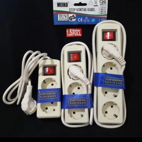 Jual stop kontak + kabel 2 3 4 5 lubang 1.5 3 5 meter m SNI stopkontak - 3 m, 4 lubang - Kota ...