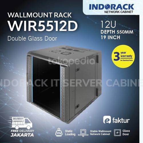 Jual Wallmount Rack INDORACK Double Door 12U Rack Depth 550mm WIR5512D ...