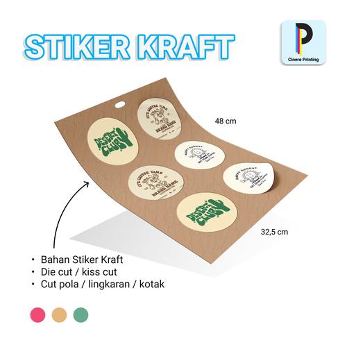Jual Cetak Sticker Craft / Stiker Label Kraft - 4X4, Laminating - Kota ...