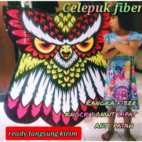 Jual original (ready)layangan celepuk cutting plastik rangka fiber ...