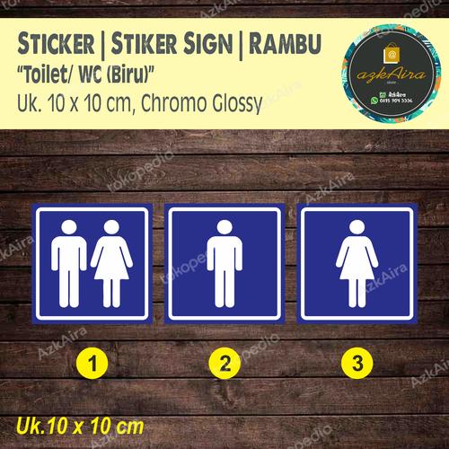 Jual Sticker Stiker Sign Rambu Toilet Pria Wanita (Biru) - Uk. 10x10 cm ...