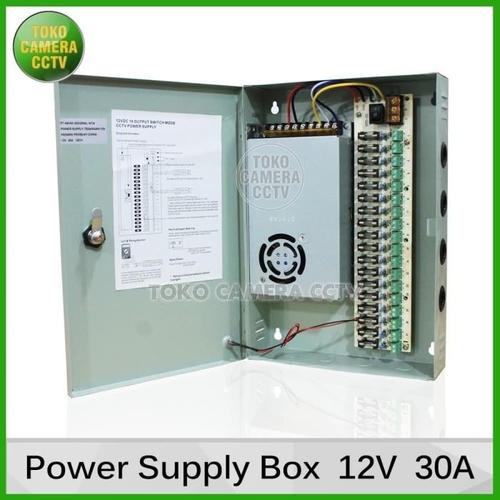 Jual POWER SUPPLY 12V 30A BOX PANEL / ADAPTOR PSU 12V 30A 18CH UNTUK ...