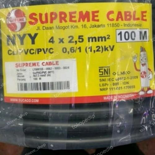 Jual SUPREME Kabel Listrik Premium NYY 4x2.5 4x2.5mm 100m/roll 4 x 2.5 ...