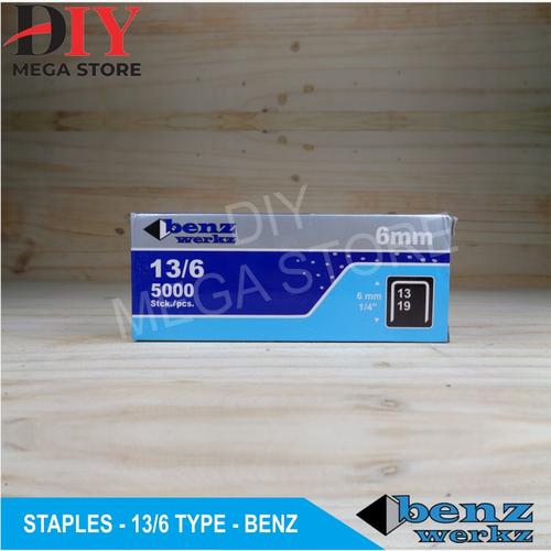 Jual Isi stapler 13/6 benz werkz staples tembak angin 5000 pcs isi ...