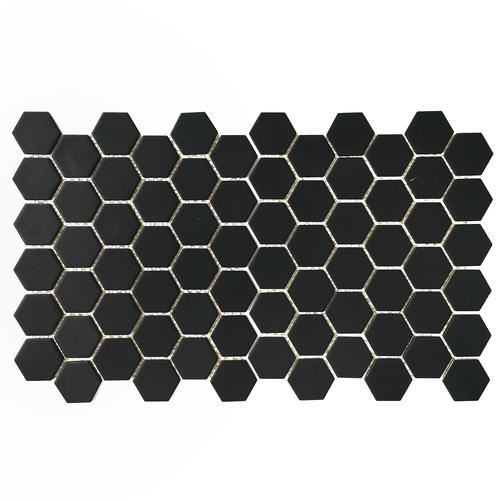 Jual Mosaic Dinding Dapur - Kuda Laut Mass Type HEX 2 1022 Hitam Doff ...