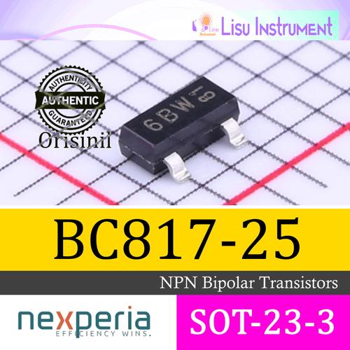 Jual BC817-25 BC817 6B 45V 500mA NPN Bipolar Transistors SOT-23-3 Nexperia - Kota Depok - Lisu ...