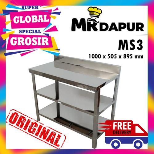 Jual Meja Dapur Stainless Steel Mr Dapur 3 Rak Serbaguna MS 3 Original ...