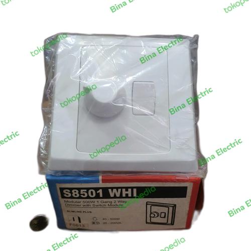 Jual Saklar Dimmer Lampu MK S8501WHI 500W 1 Gang 1 Way / Saklar Dimer ...