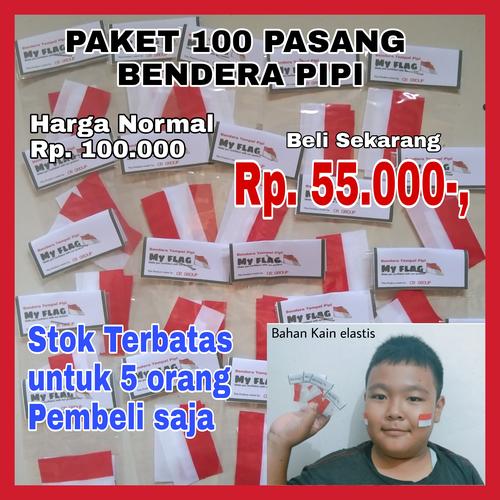 Jual Bendera Merah Putih Pipi Sticker Pipi Bendera Tempel Agustusan ...