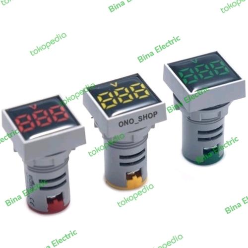 Jual Pilot Lamp LED With Volt Meter AD116-2DSVK 22mm 220VAC Kotak ...