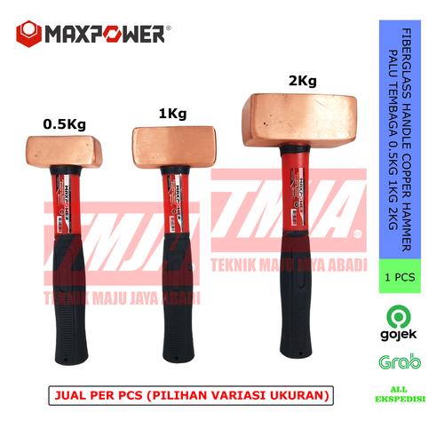 Jual MAXPOWER Palu Tembaga Fiberglass Handle Copper Hammer 0.5Kg 1Kg ...