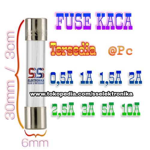 Jual Fuse tabung besar 5A Ampere sekring kaca 3cm 30mm 1Pc (5000mA ...