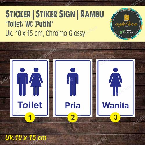 Jual Sticker Stiker Sign Rambu Toilet Pria Wanita (Putih) - Uk. 10x15 ...