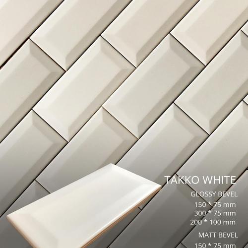 Jual Venus Takko White Matte Bevel - Backsplash Tile - 100 x 300 - Kota ...