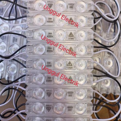 Jual Modul 3 mata lampu LED 220 volt 3 watt 3 w 220v cahaya terang neon ...