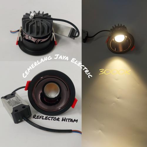 Jual Lampu Downlight Treamless Model Corong LED 12Watt Bulat Body Hitam ...