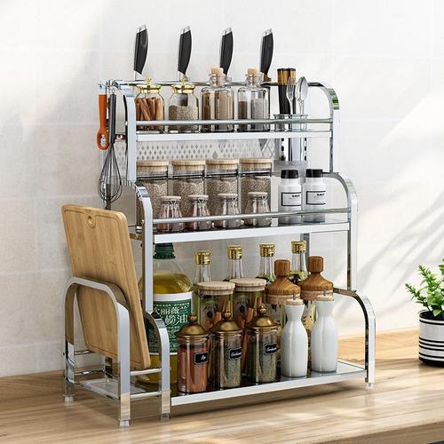 Jual Rak Dapur 2 3 Susun 30 40 50 cm Full Stainless Steel Bumbu Pisau ...