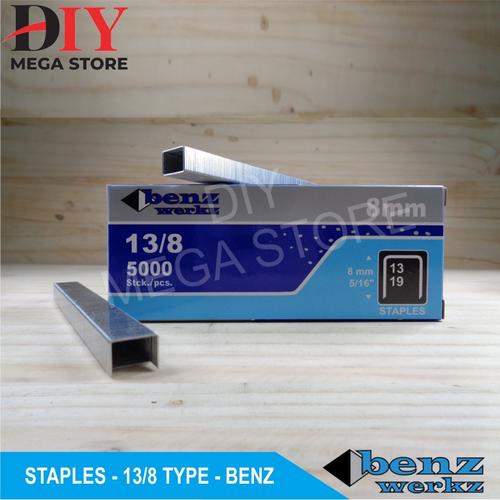 Jual Isi stapler 13/8 benz werkz staples tembak angin 5000 pcs isi ...