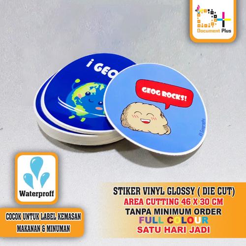 Jual Sticker vinyl glossy + die cut (satu hari jadi) cocok u/ Label ...
