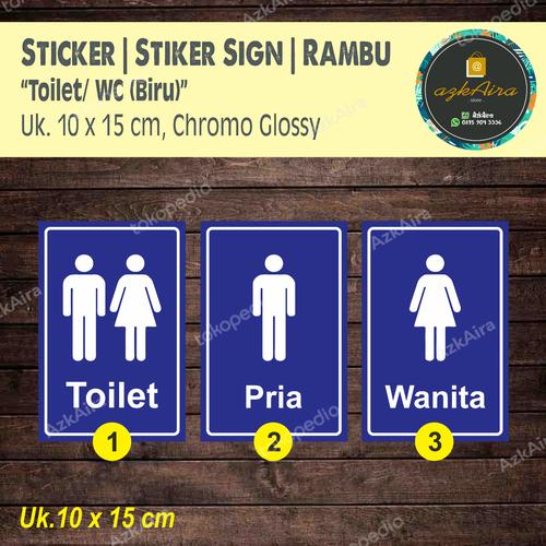 Jual Sticker Stiker Sign Rambu Toilet Pria Wanita (Biru) - Uk. 10x15 cm ...