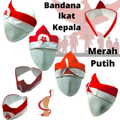 Jual Ikat Kepala Bandana Merah Putih Blangko Bando Scraf Udeng Merah ...