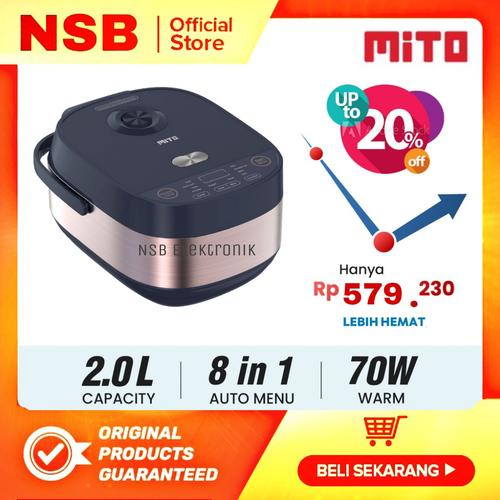 Jual Mito Multi Digital Rice Cooker R7 Glow 2 Liter 8 in1 - Blue Silver ...