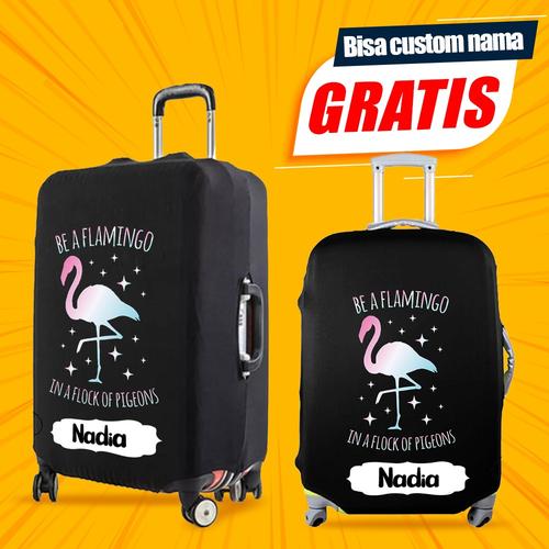 Jual Sarung Koper Flamingo Hitam Polos Pelindung Elastis size M Cover ...