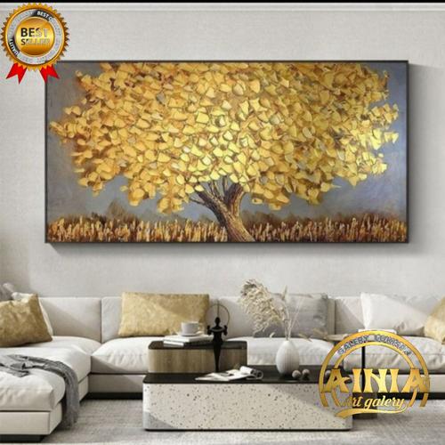Jual lukisan abstrak modern art + bingkai fiber ukuran 80 x 150 cm ...