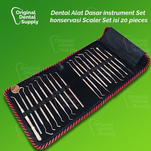 Jual Dental alat dasar instrument set konservasi scaler set isi 20 ...