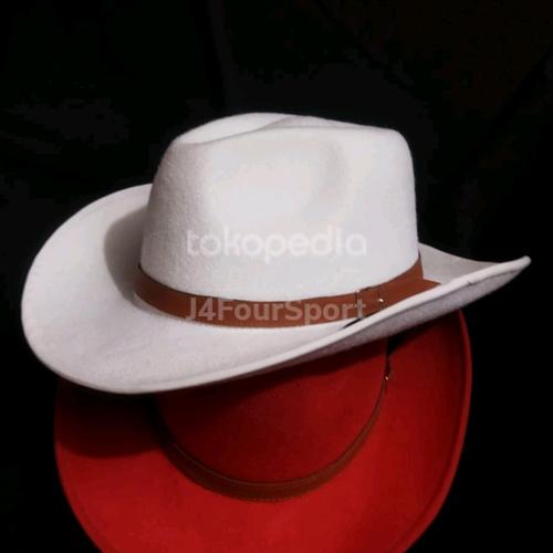 Jual Topi Koboi Koboy Cowboy - Putih - Kota Bandung - JFourSport ...