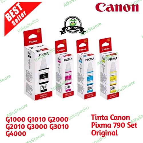Jual Paket 4 Warna Tinta Canon Pixma GL-790 Original G1000 G2000 G3000 ...