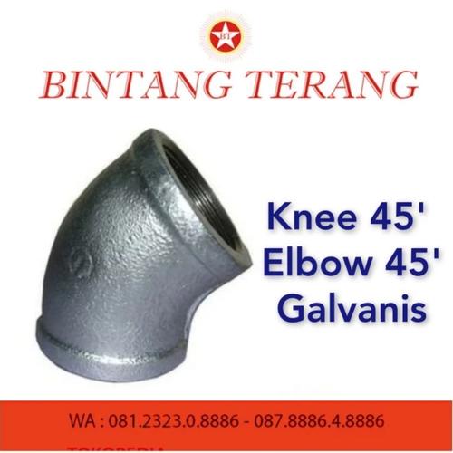 Jual Keni 45 derajat Besi 21/2 / Elbow 45' besi galvanis 2 1/2" knee 45 ...