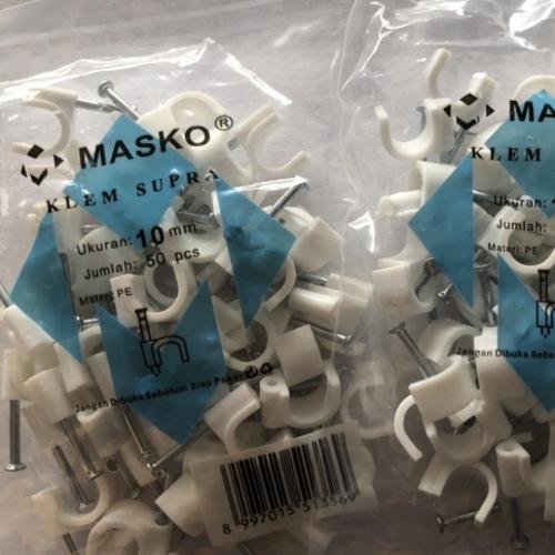 Jual klem kabel 10mm beton putih/clamp cable 10mm high quality/klem ...