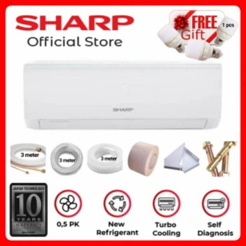 Jual AC SHARP AH-A 5UCY +PASANG+INSTALASI PIPA BRACKET 1/2 PK LOW WATT R32 - unit only - Kota ...