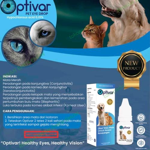 Jual OPTIVAR OBAT TETES MATA KUCING ANJING MATA MERAH ALERGI IRITASI ...