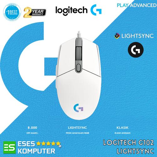 Jual Mouse Gaming Logitech G102 Lightsync RGB - 6 Buttons - 8000 DPI - Lightsync White - Kota ...