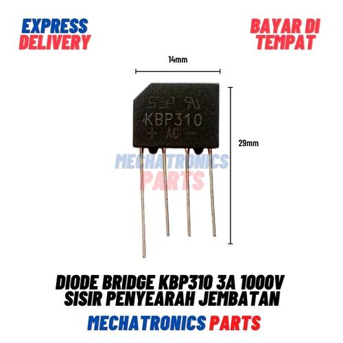 Jual Diode Bridge KBP310 3A 1000V Sisir Dioda Penyearah Jembatan - Kota ...