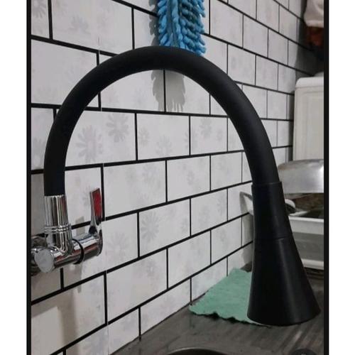 Jual Kran angsa flexible terompet hitam kran angsa wastafel cuci piring ...