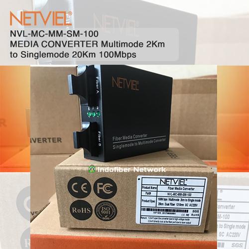 Jual Netviel Media Converter Multimode 2Km to Singlemode 20Km 100Mbps ...