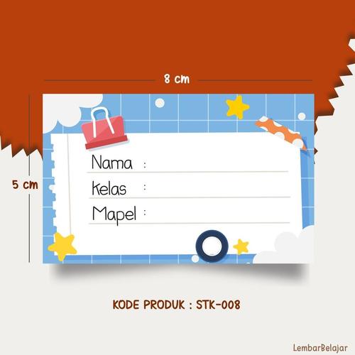 Jual Stiker Label Buku Pelajaran Sekolah Macam Macam Tema Bebas Pilih ...