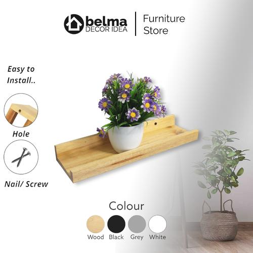 Jual BELMA Rak Dinding Kayu Pinus Solid Ukuran 50 x 12 cm Type J Rustic ...
