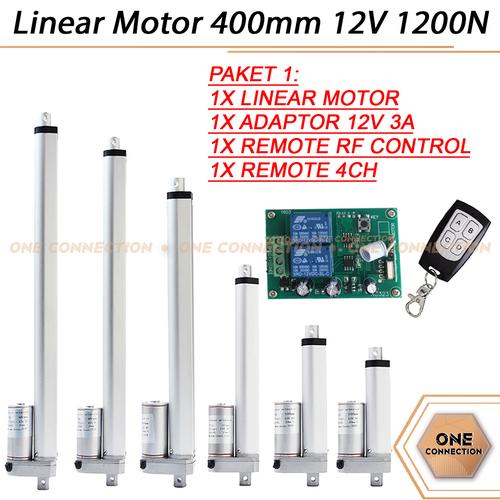 Jual Linear Motor 400mm 12V DC 5mm/s 1200N / 120KG Linear/ Tubular ...