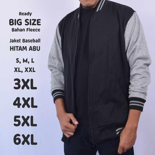 Jual Jaket Varsity Baseball Bomber Hitam Abu Jumbo Big Size - Pria ...