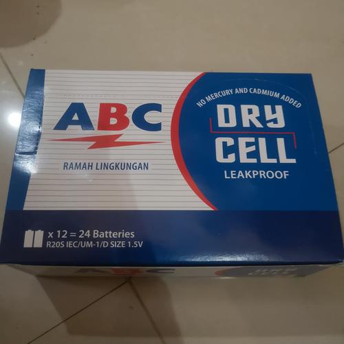 Jual baterai battery batere ABC biru tipe D besar R20 isi 24 buah ...