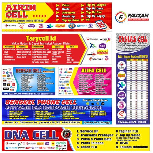 Jual Spanduk Banner Konter pulsa / Celluler Custom 1 hari jadi bahan ...