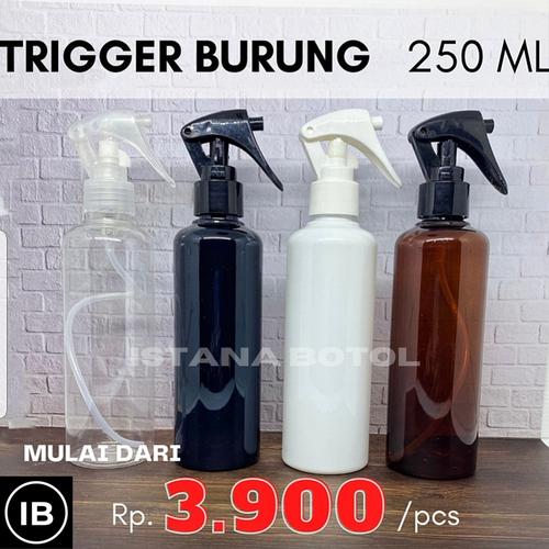 Jual BOTOL TRIGGER SPRAY 250ML TRIGGER BURUNG BAHAN TEBAL PET - BOTOL CLEAR - Btl Hitam 250ML ...