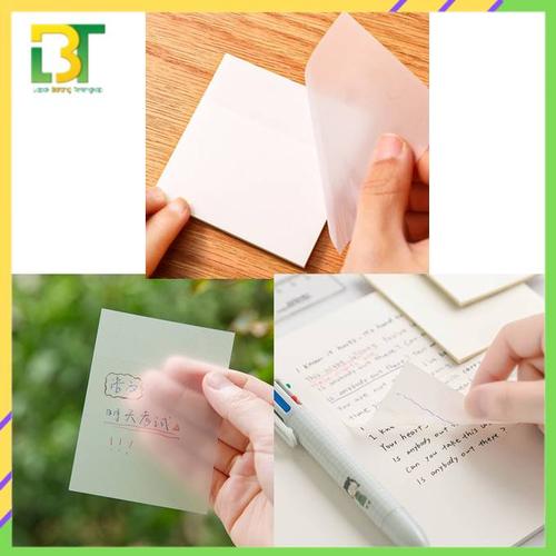 Jual LBT Set Sticky Notes Transparan 50 Lembar Label Stickers Tahan Air ...