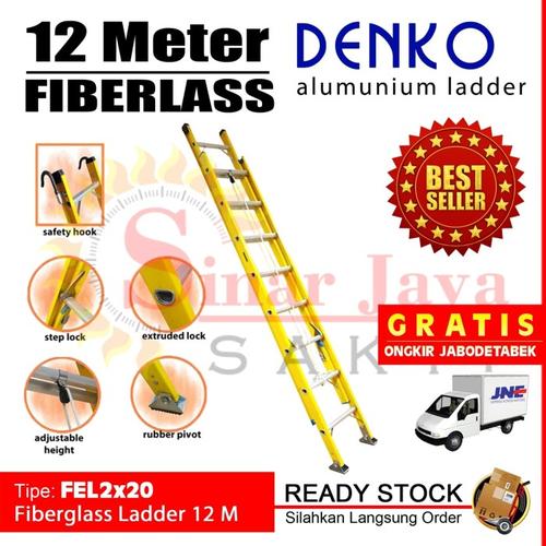 Jual Tangga Fiberglass Denko FEL2x20 12 Meter Tangga PLN Anti Listrik ...